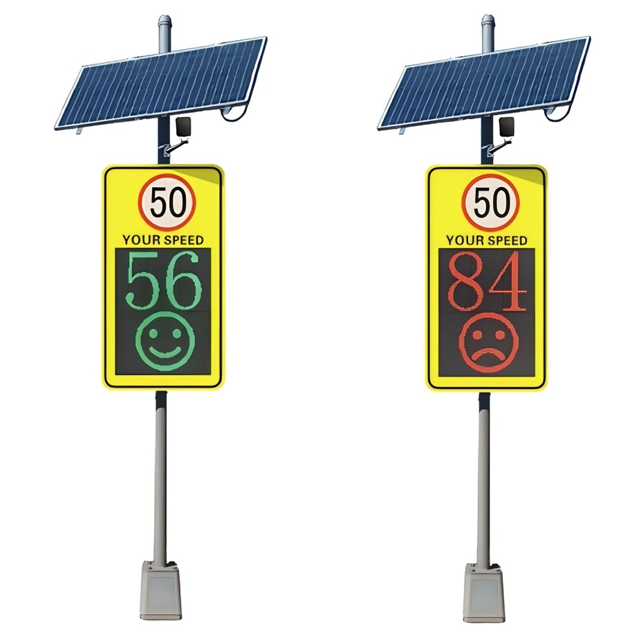 Solar LED Display Radar Speed Signs with Emoji Face - Shanghai GreatWall Security Technology Co ...